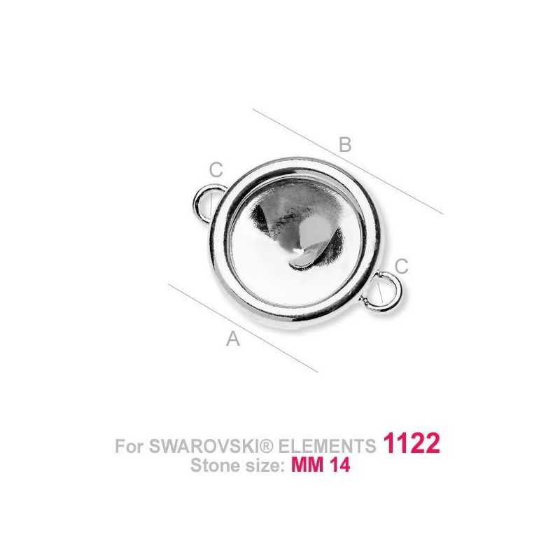 G0249-Link pentru Swarovski rivoli 12mm cu bordura ver 4