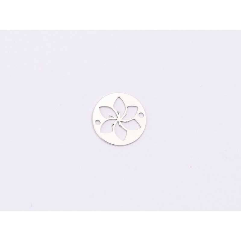 E1393-N-Link banut din argint floare stilizata model 3, 12mm 0.5mm - 1 buc